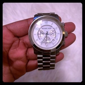 Michael Kors | Accessories | Michael Kors Silver Oversized Runway ...